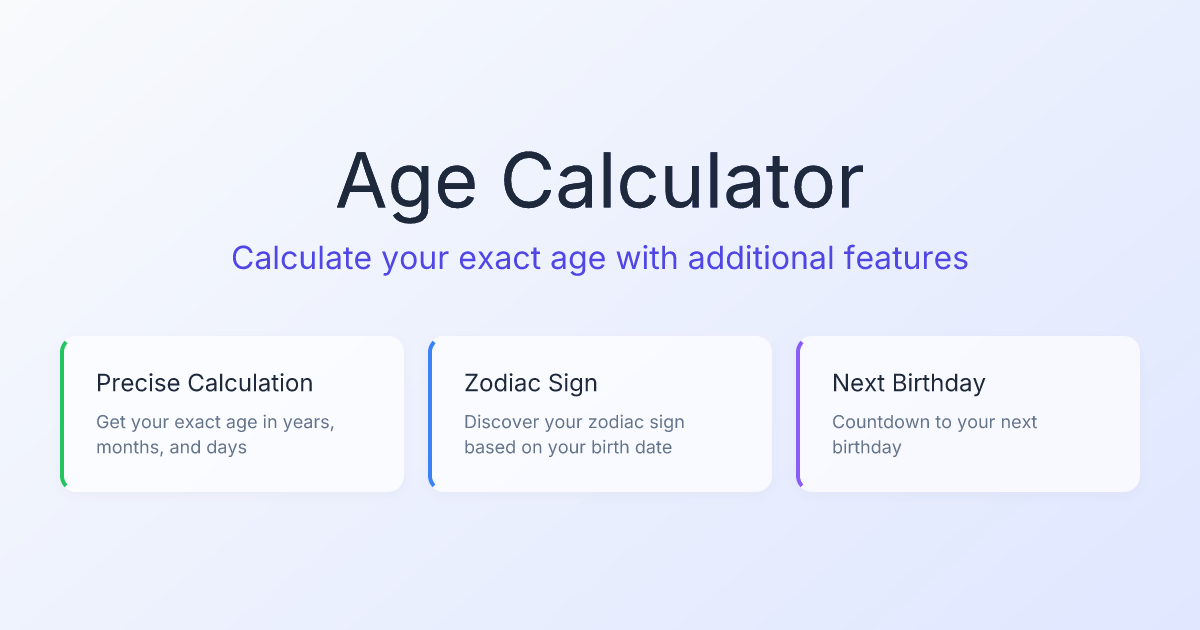 Age Calculator - Calculate Your Exact Age
