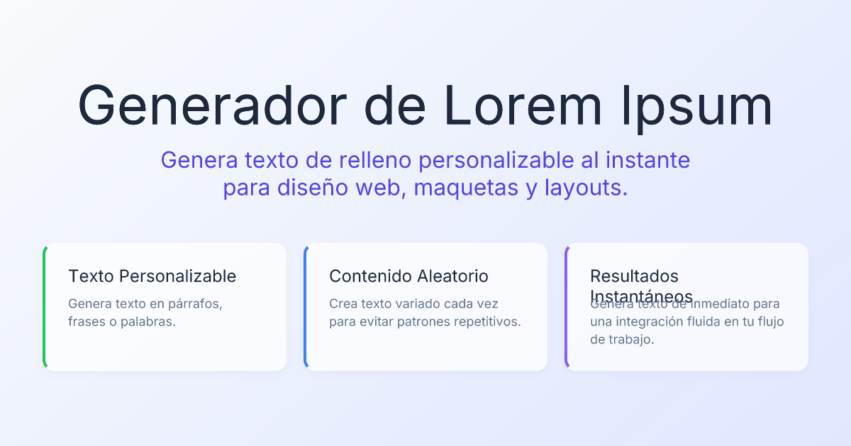 Generador de Lorem Ipsum | Generador de Texto de Relleno | Texto Ficticio