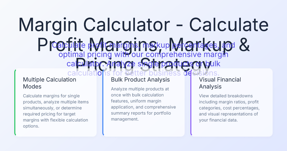 Margin Calculator - Calculate Profit Margins, Markup & Pricing Strategy