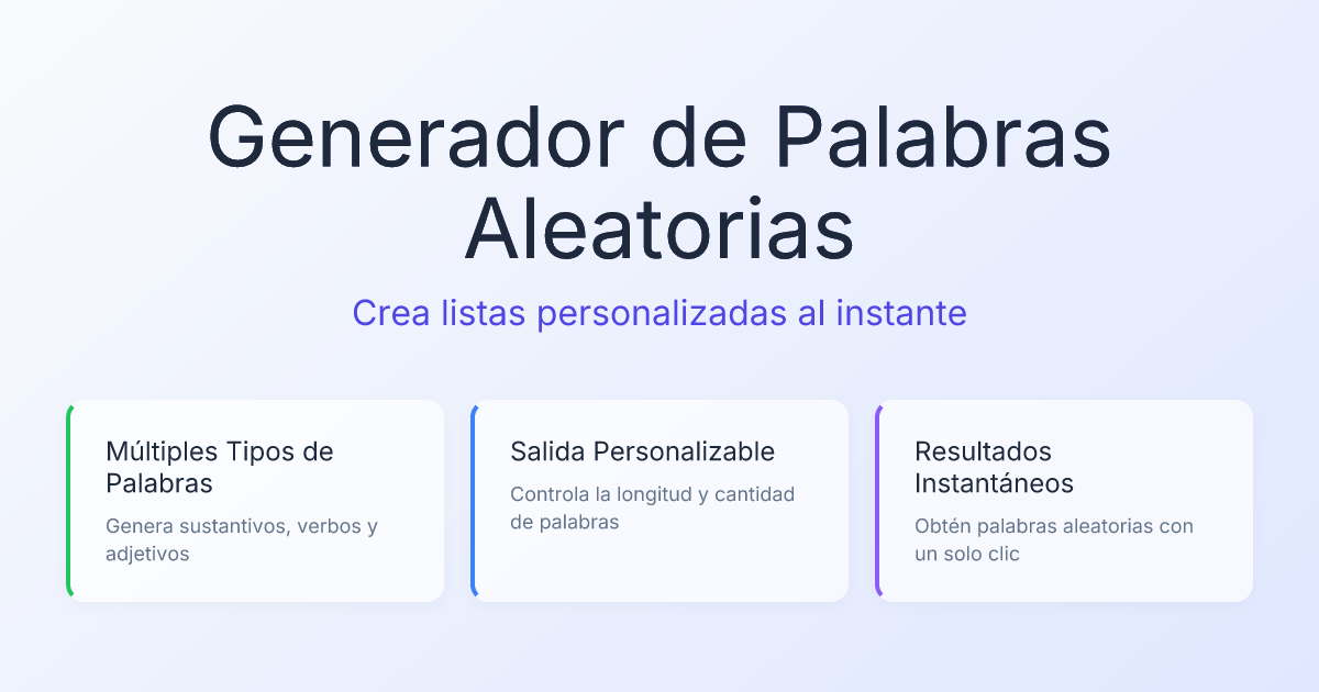 Generador de Palabras Aleatorias | Herramienta Online Gratis de ...