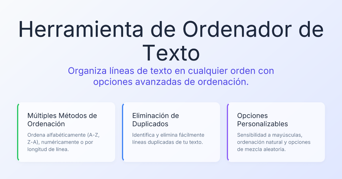 Ordenador de Texto - Herramienta Gratuita en Línea para Ordenar Texto ...