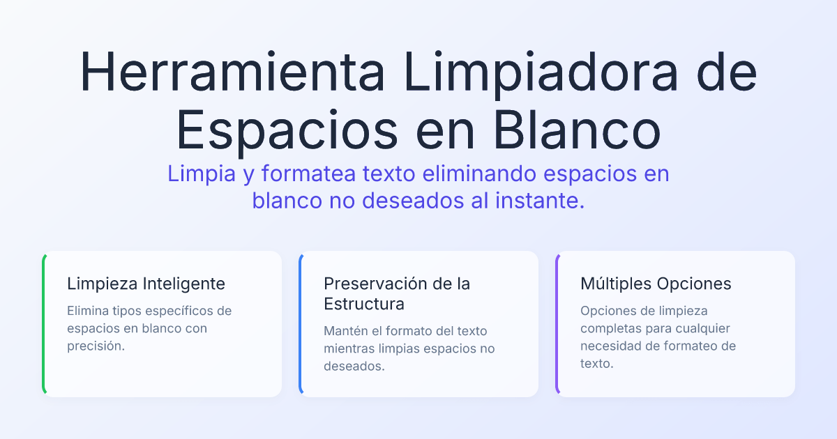 Limpiador de Espacios en Blanco - Herramienta Gratuita en Línea para ...